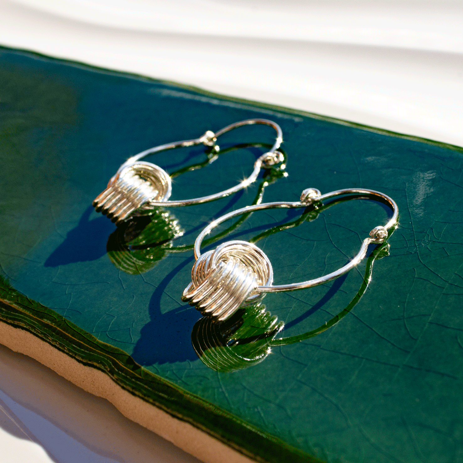 Coiled Knot Sterling Silver Hoop Earrings | Handmade – Carrie Foscato ...
